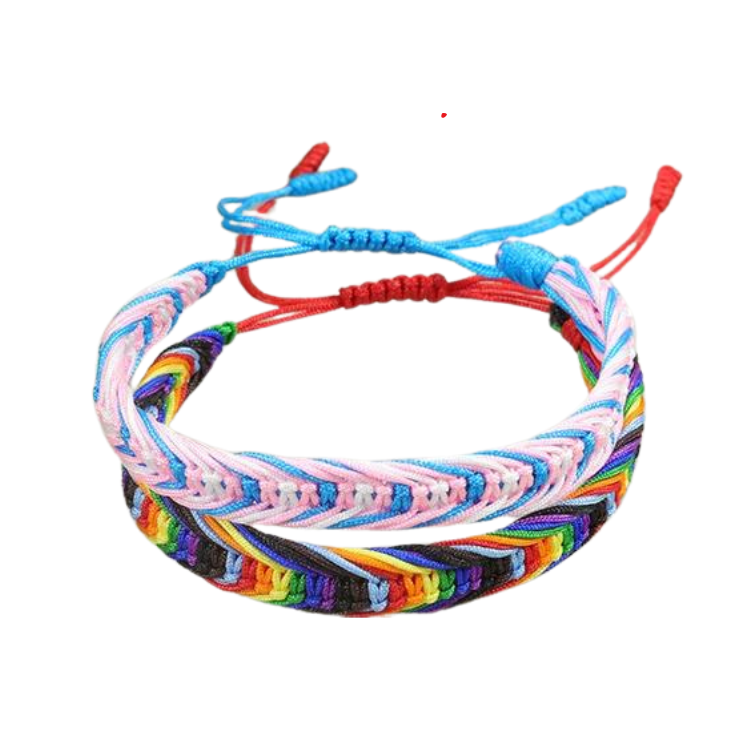 Progress Pride Rope Bracelet – Queer In The World: The Shop