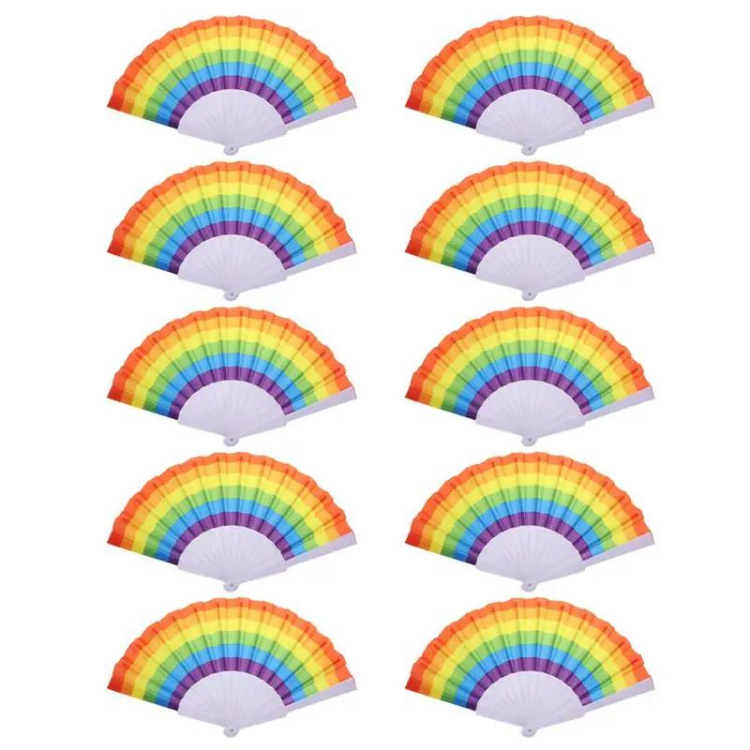 10-Pack Rainbow Folding Hand Fans – Queer In The World: The Shop