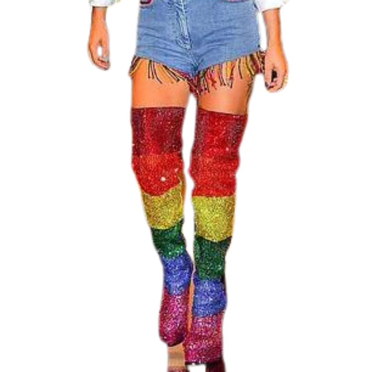 Crystal Dreams Sparkling Pride Rainbow Boots – Queer In The World: The Shop