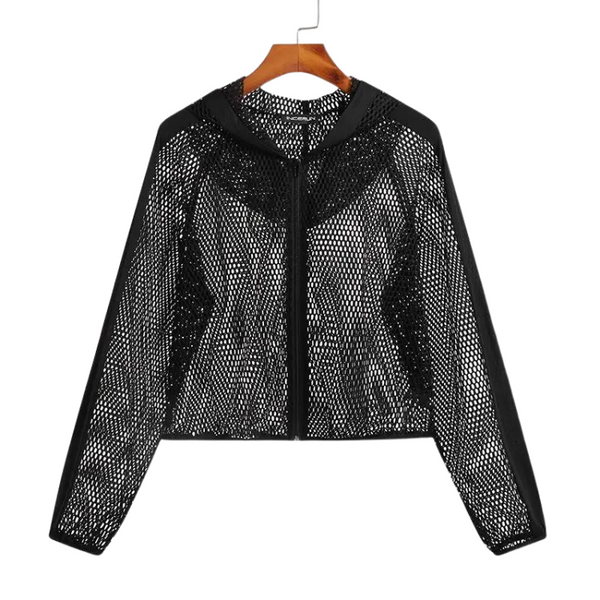 Fishnet Mesh Crop Hoodie – Queer In The World: The Shop