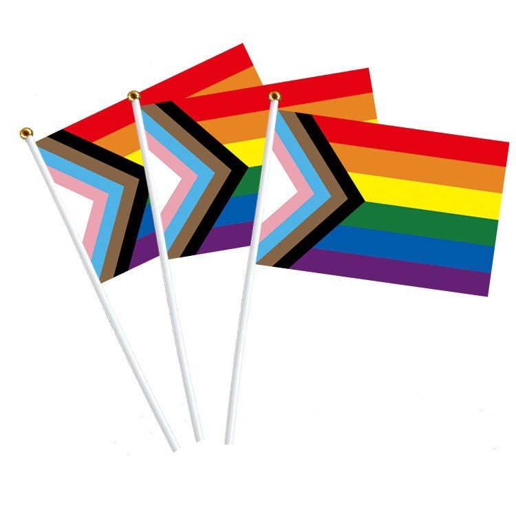 25 Handheld LGBT Progress Pride Flags – Queer In The World: The Shop