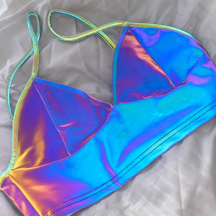 Let It Shine Reflective Crop Top – Queer In The World: The Shop