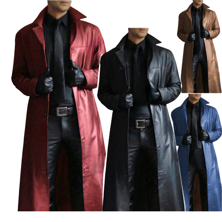 Men's Long PU Leather Overcoat – Queer In The World: The Shop