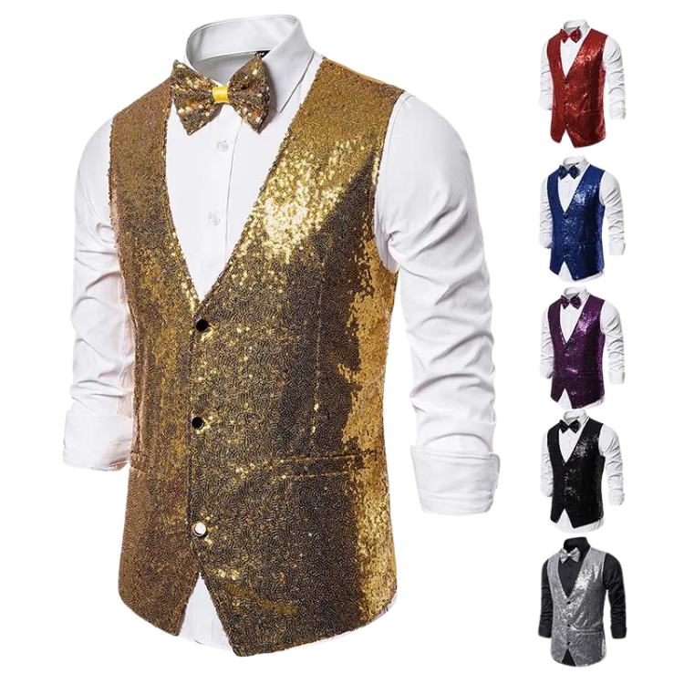 Men's Sequin Deep V-Neck Button Basics Vest – Queer In The World: The Shop