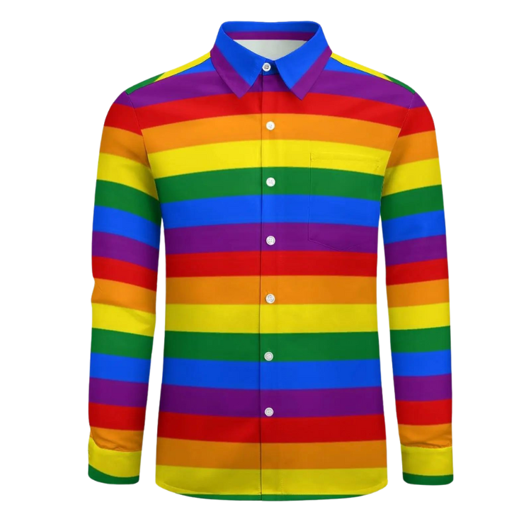 Rainbow Stripes Pride Shirt – Queer In The World: The Shop