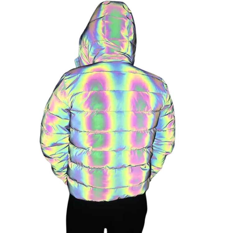 Reflective Luminous Zipper Hooded Puffer Jacket – Queer In The World ...