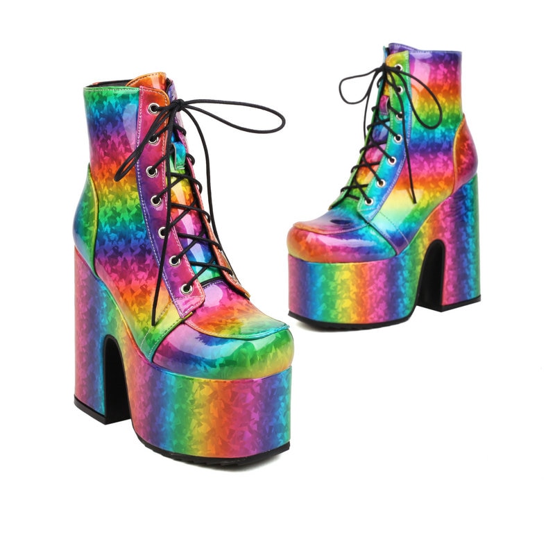 Chic Rainbow Platform Heels – Queer In The World: The Shop