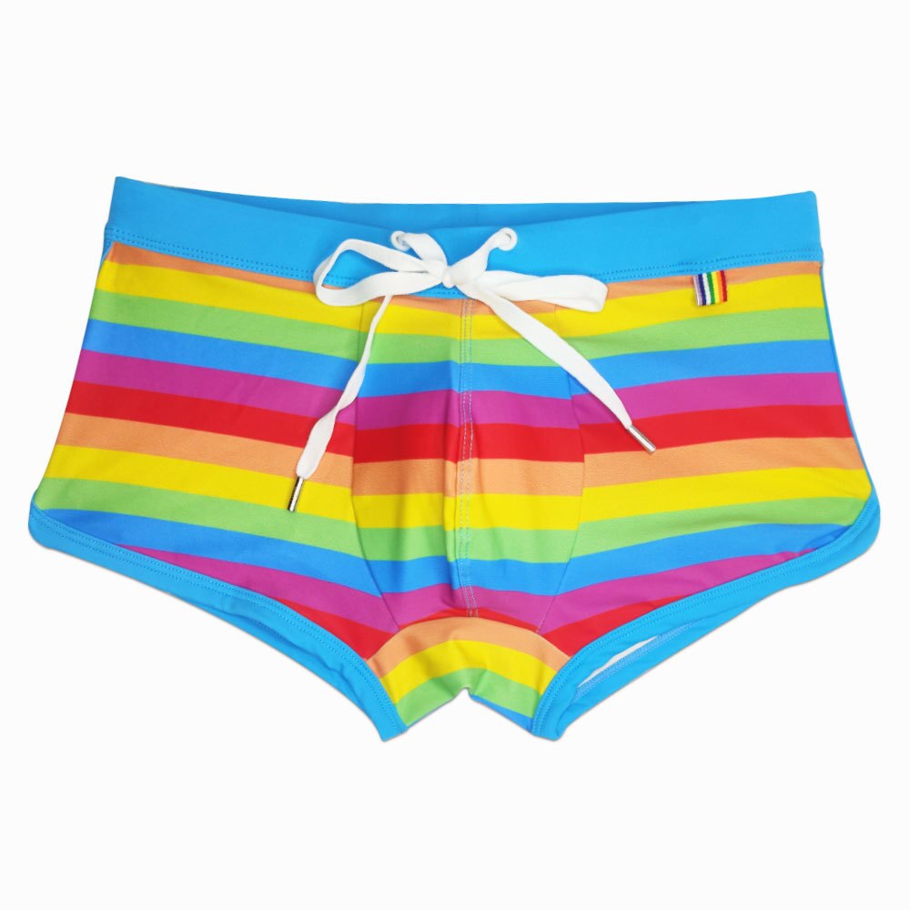 Rainbow Pride Drawstring Swim Trunks – Queer In The World: The Shop