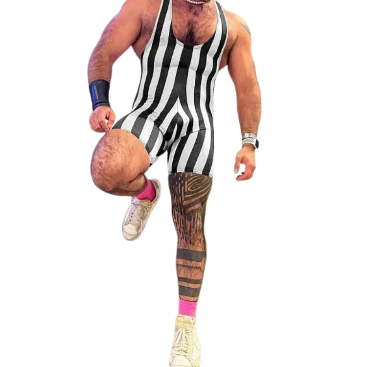 Sculpt & Striped Compression Wrestling Singlet – Queer In The World ...