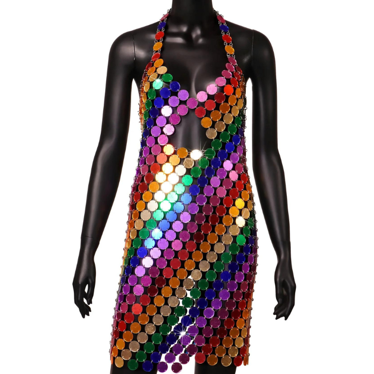 SequinSizzle Disco Mini Dress – Queer In The World: The Shop