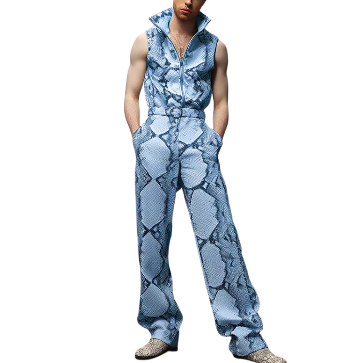Snake Style Zipper Lapel Overalls – Queer In The World: The Shop