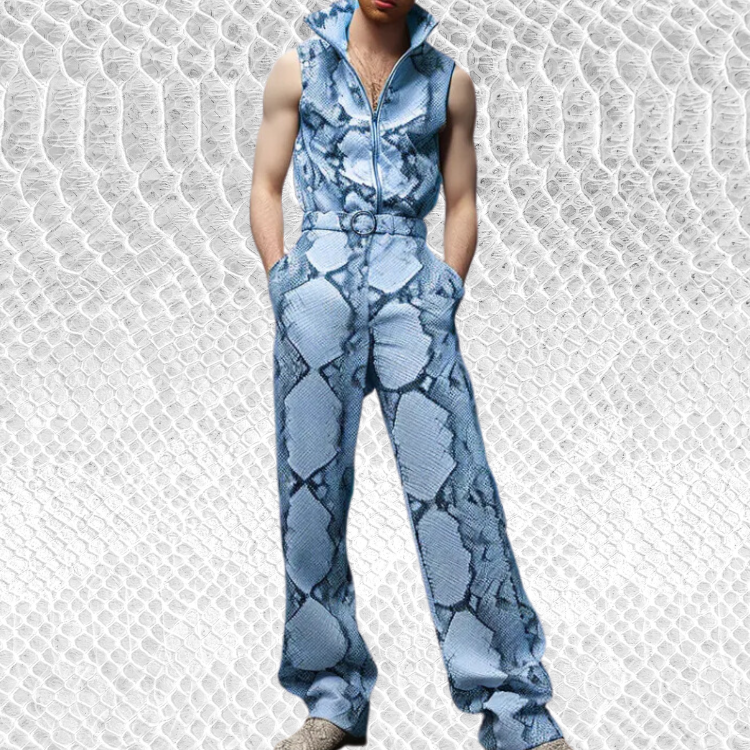 Snake Style Zipper Lapel Overalls – Queer In The World: The Shop