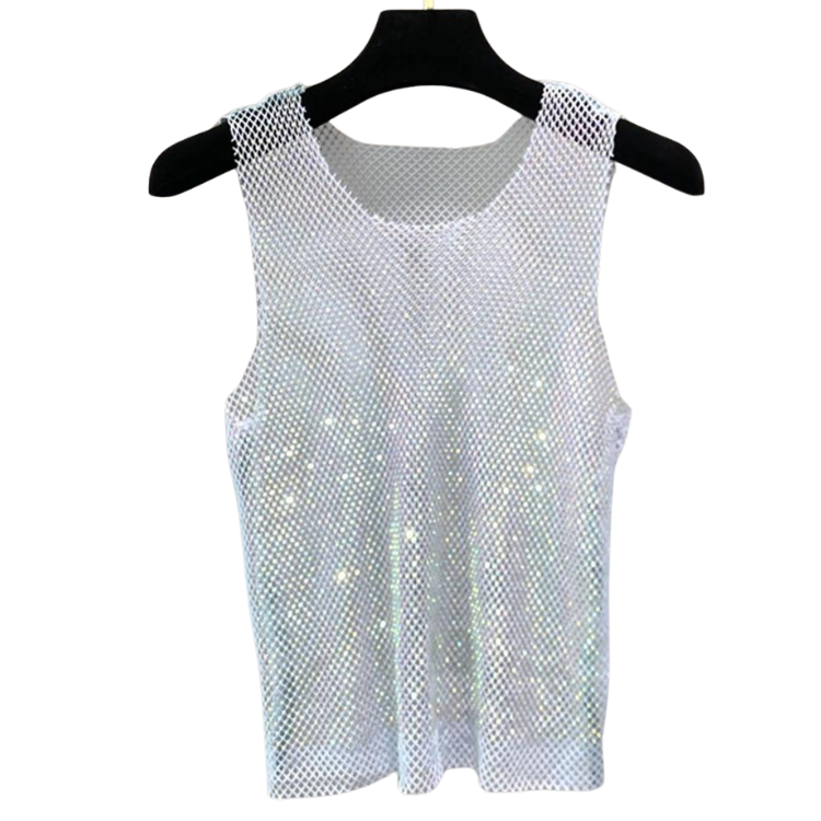 Studio 54 Mesh Shimmer Tank Top – Queer In The World: The Shop