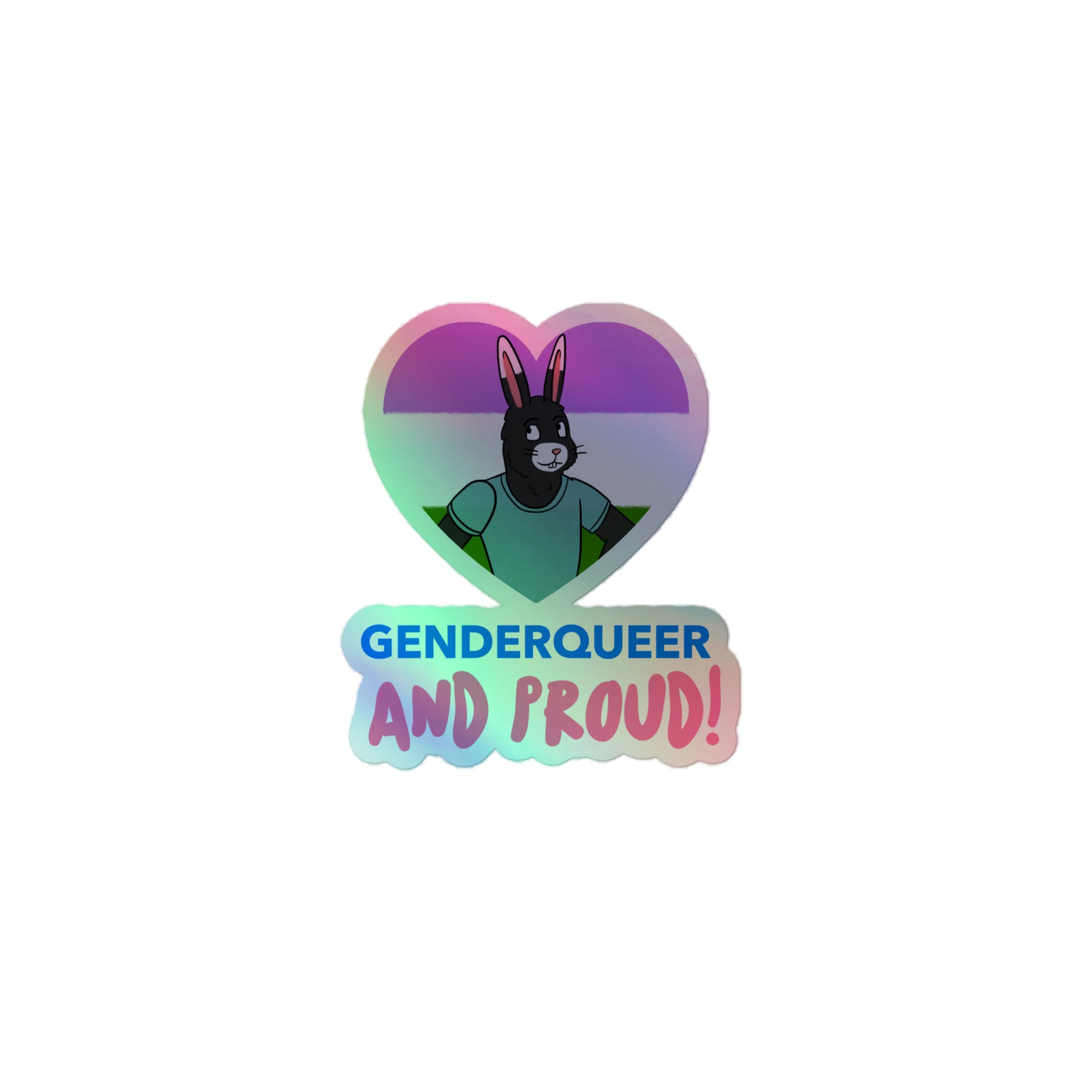 Genderqueer And Proud Holographic Stickers – Queer In The World: The Shop