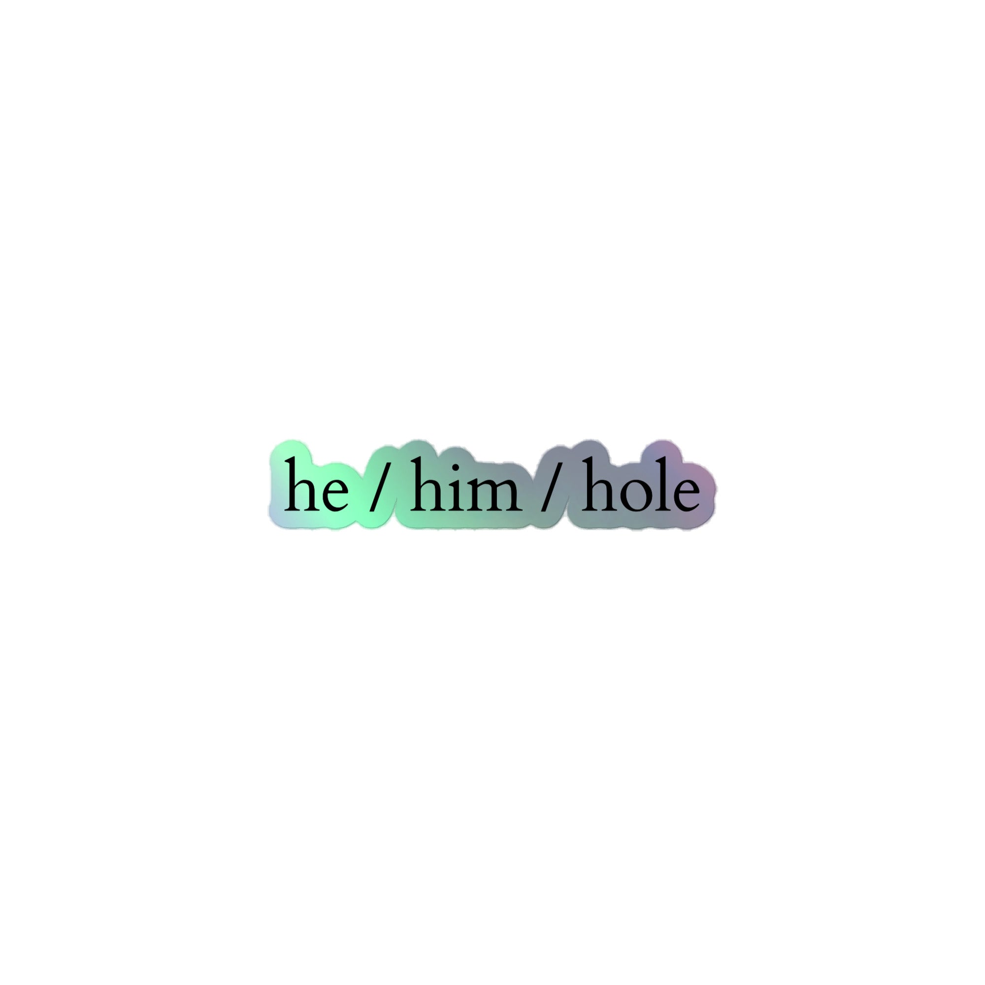 He / Him / Hole Holographic Stickers – Queer In The World: The Shop