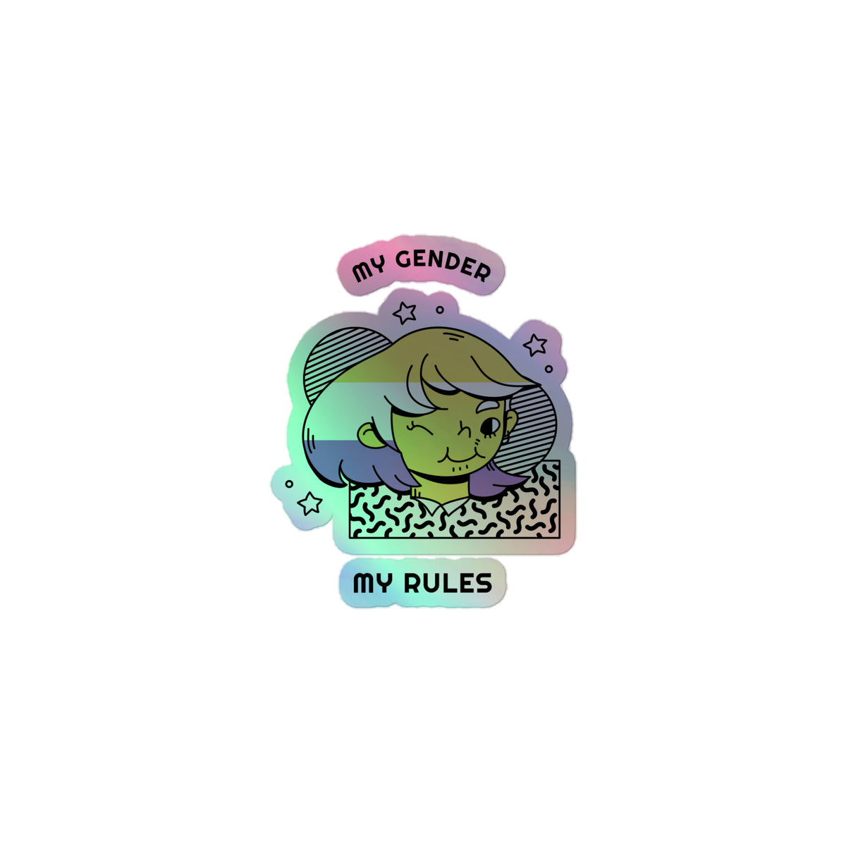 My Gender My Rules Holographic Stickers – Queer In The World: The Shop