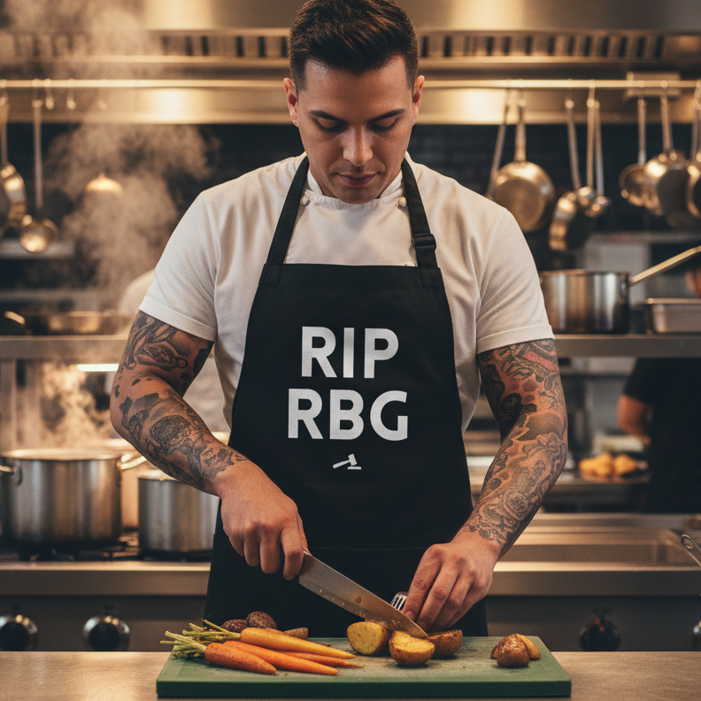 RIP RBG Organic Cotton Apron – Queer In The World: The Shop