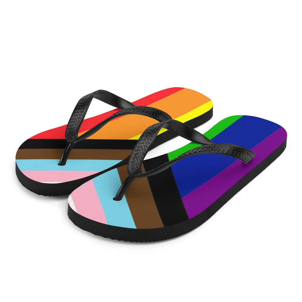 LGBT Pride Progress Flip-Flops – Queer In The World: The Shop