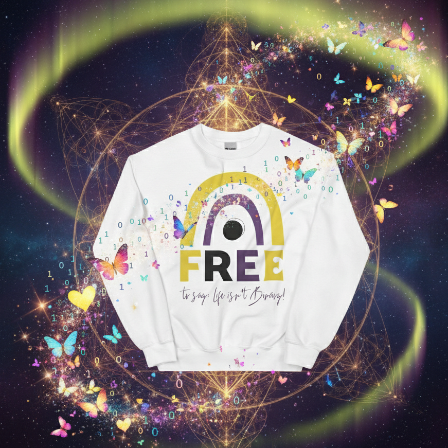 Free To Say: Life Isn't Binary! Unisex Sweatshirt – Queer In The World ...