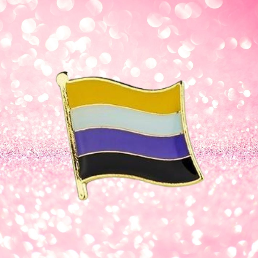 Non-Binary Flag Enamel Pin – Queer In The World: The Shop