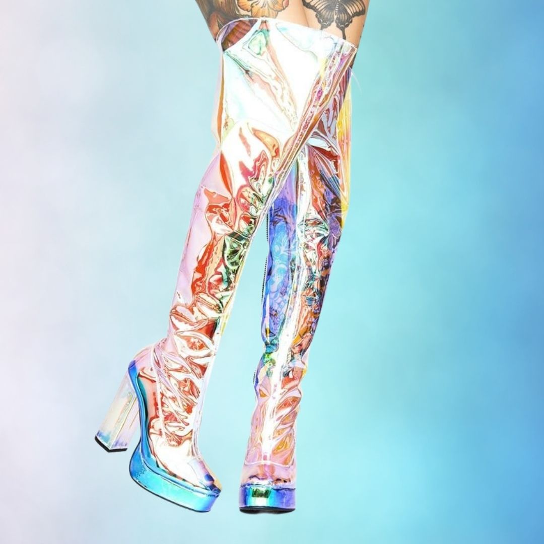 Translucent PVC High Heel Boots – Queer In The World: The Shop