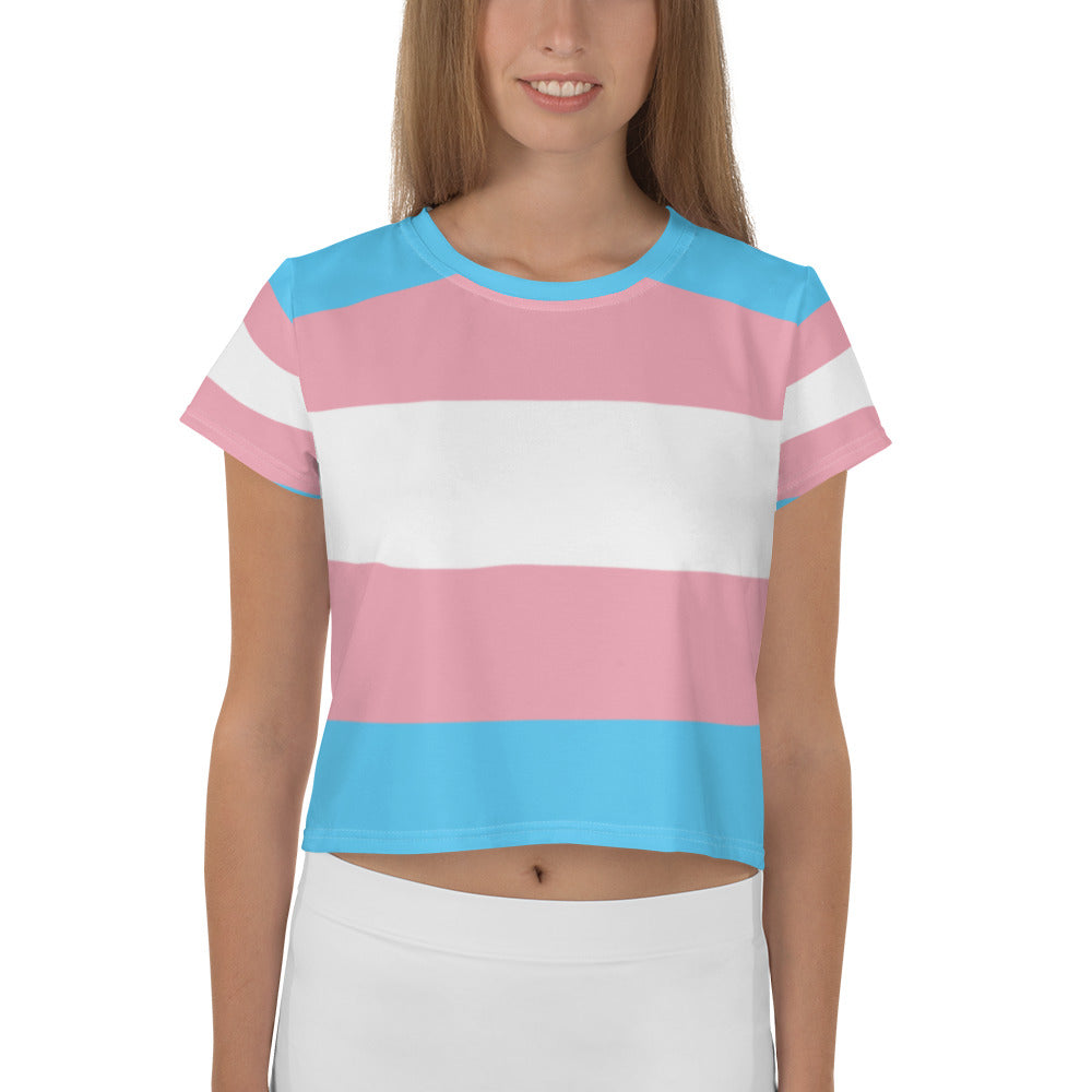 Transgender All-Over Crop T-Shirt – Queer In The World: The Shop