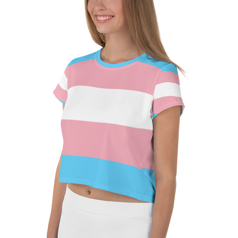Transgender All-Over Crop T-Shirt – Queer In The World: The Shop
