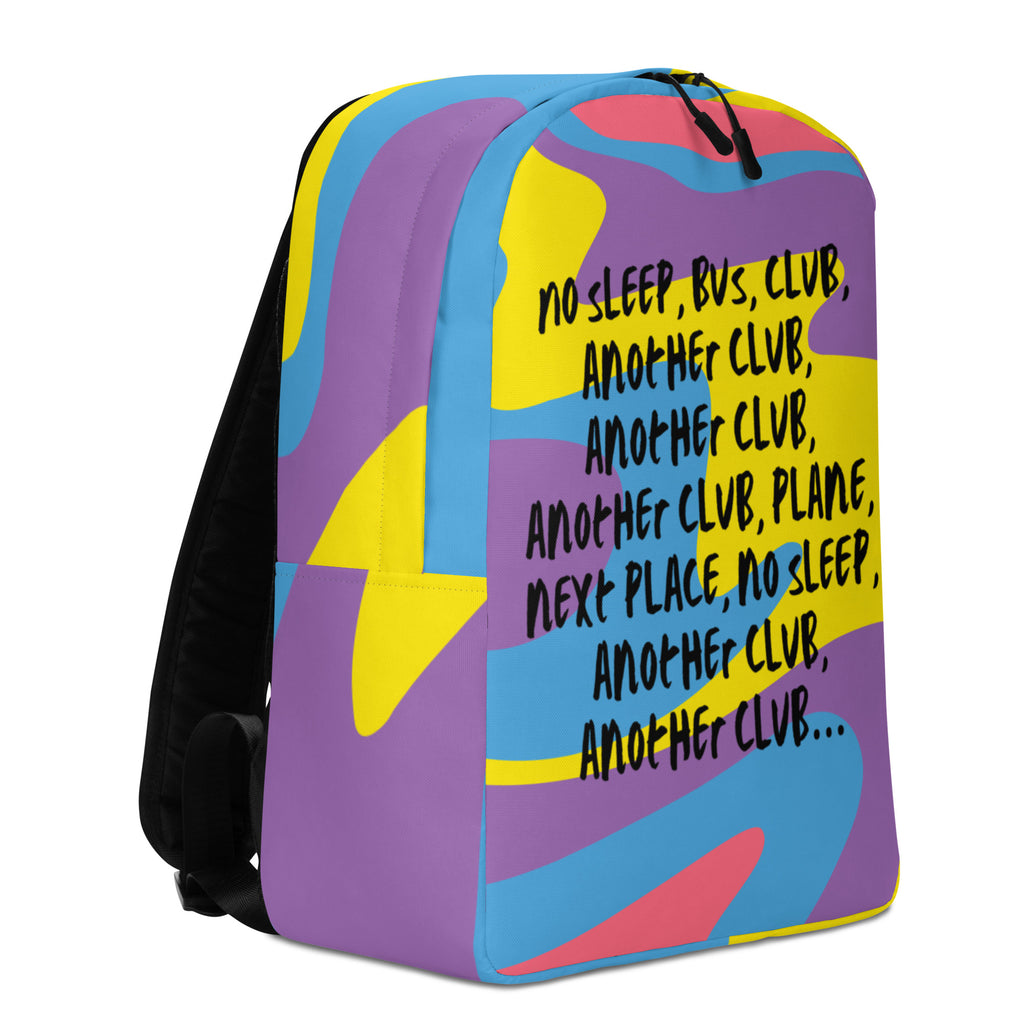 No Sleep, Bus, Club, Another Club Minimalist Backpack – Queer In The ...