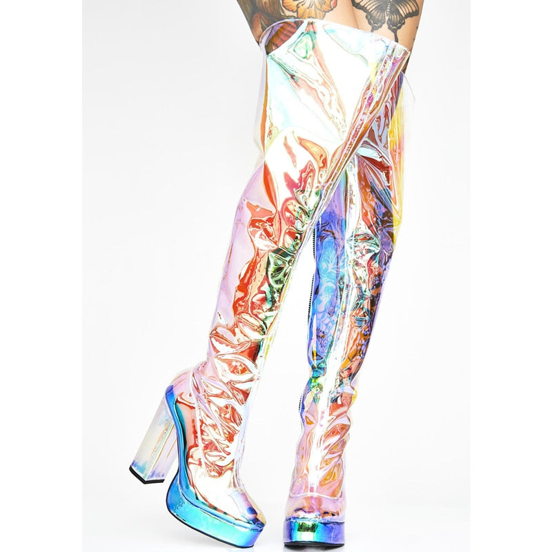 Translucent PVC High Heel Boots – Queer In The World: The Shop