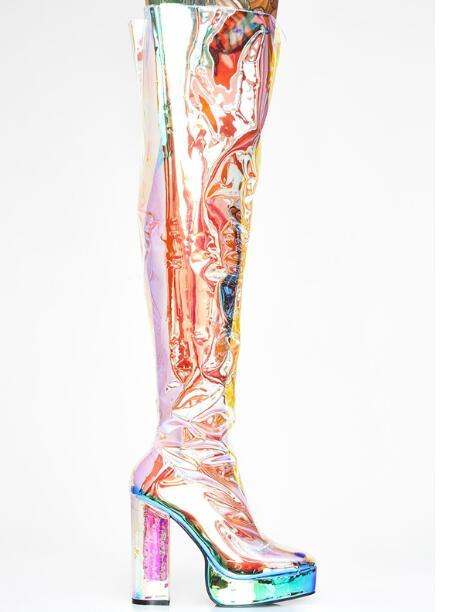 Translucent PVC High Heel Boots – Queer In The World: The Shop