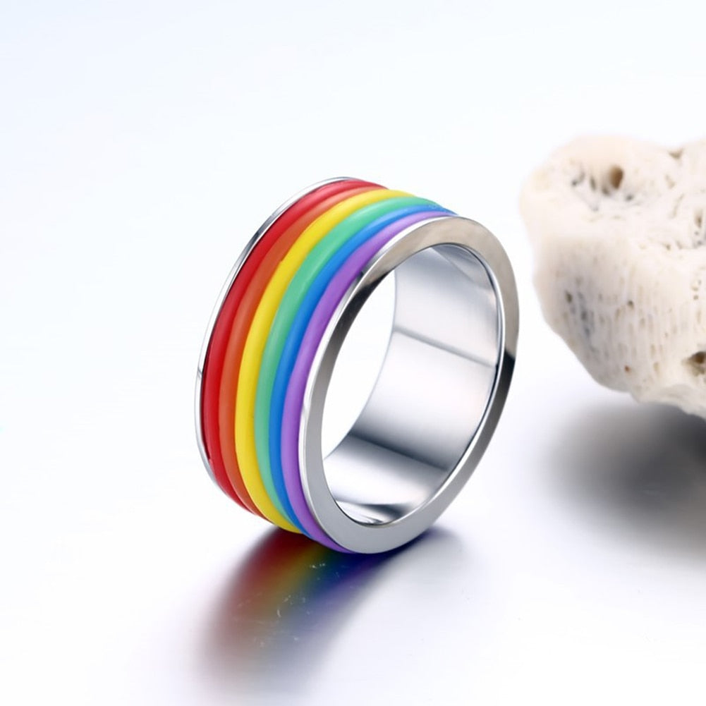 All-Over Rainbow Pride Ring – Queer In The World: The Shop