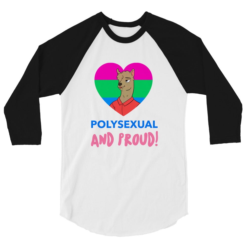 Polysexual And Proud 3/4 Sleeve Raglan Shirt – Queer In The World: The Shop